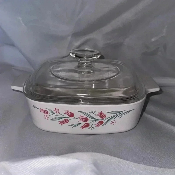 Corningware | Kitchen | Vintage Corning Ware Rosemarie Pink Tulip L Usa | Poshmark